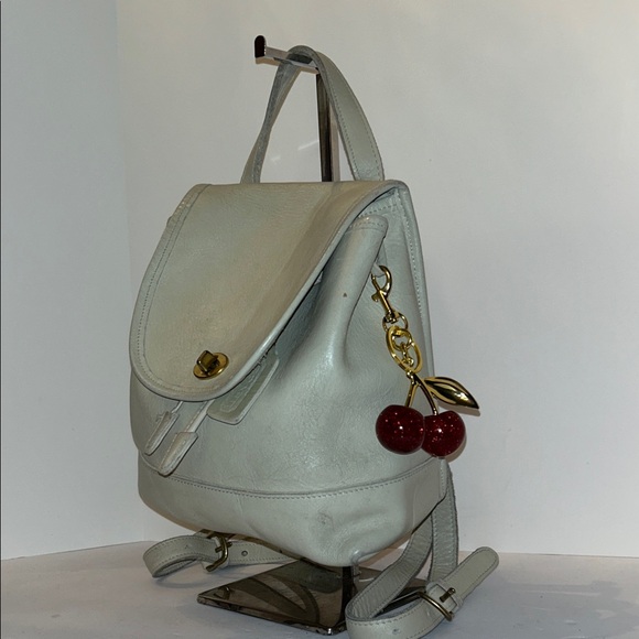 Coach | Bags | Vintage Coach Cream Backpack With Cherry Accent | Poshmark